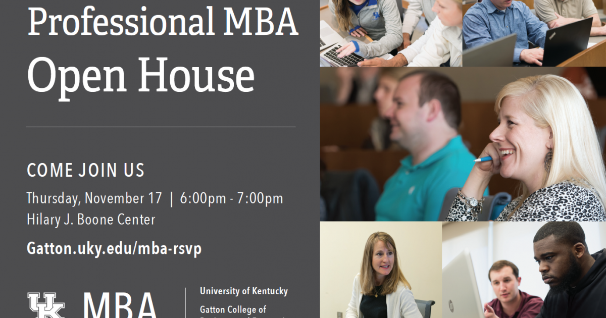 Gatton’s Professional MBA Open House is on Nov. 17 | UKNow