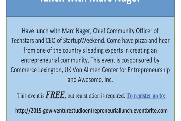 UK Venture Studio Entrepreneurial Lunch With Marc Nager Nov. 20 | UKNow