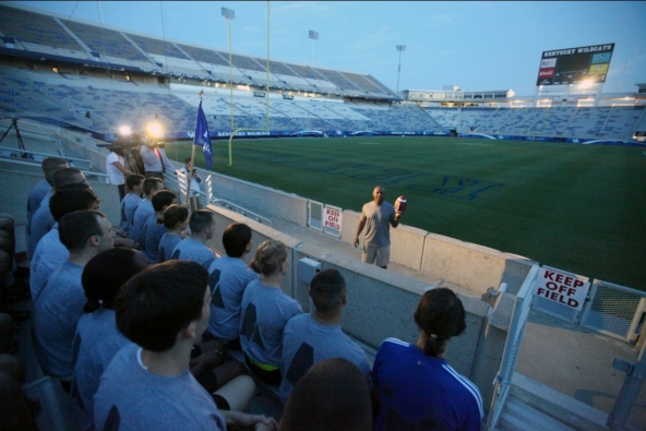 Cadets of Blue, Red Run Game Ball West | UKNow